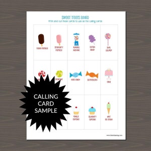 Dessert Bingo, Sweets Bingo, Bingo for Birthday Parties, Sweet Treats ...