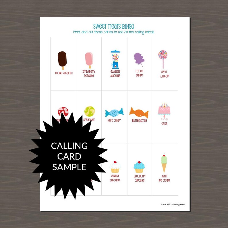 Dessert Bingo, Sweets Bingo, Bingo for Birthday Parties, Sweet Treats ...