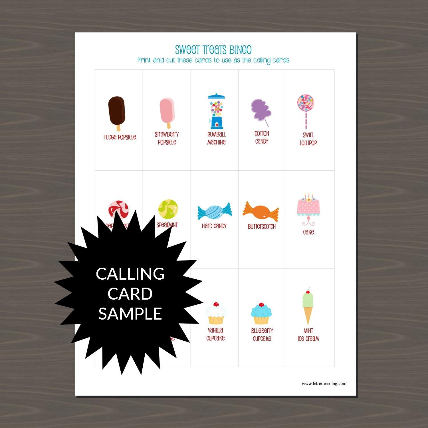 Dessert Bingo, Sweets Bingo, Bingo for Birthday Parties, Sweet Treats ...