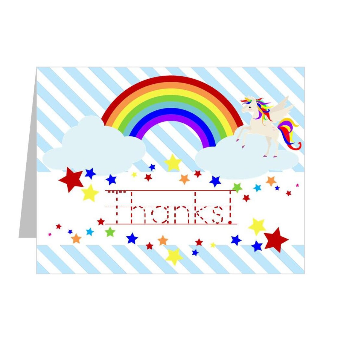 Rainbow Unicorn Thank You Notes: Kids Stationery Set With Traceable ...