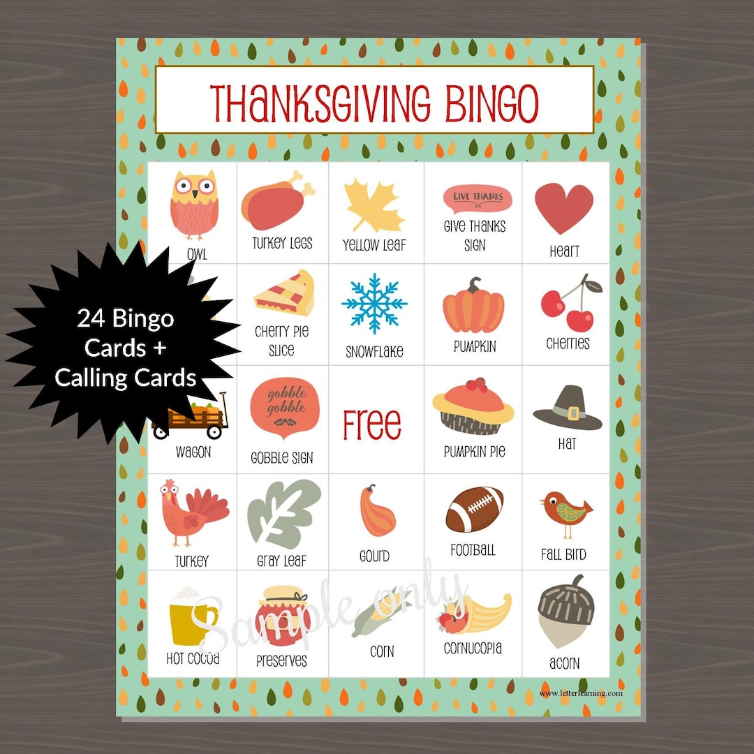 Thanksgiving Bingo Class Set and 6 Thanksgiving Activities, Printable ...