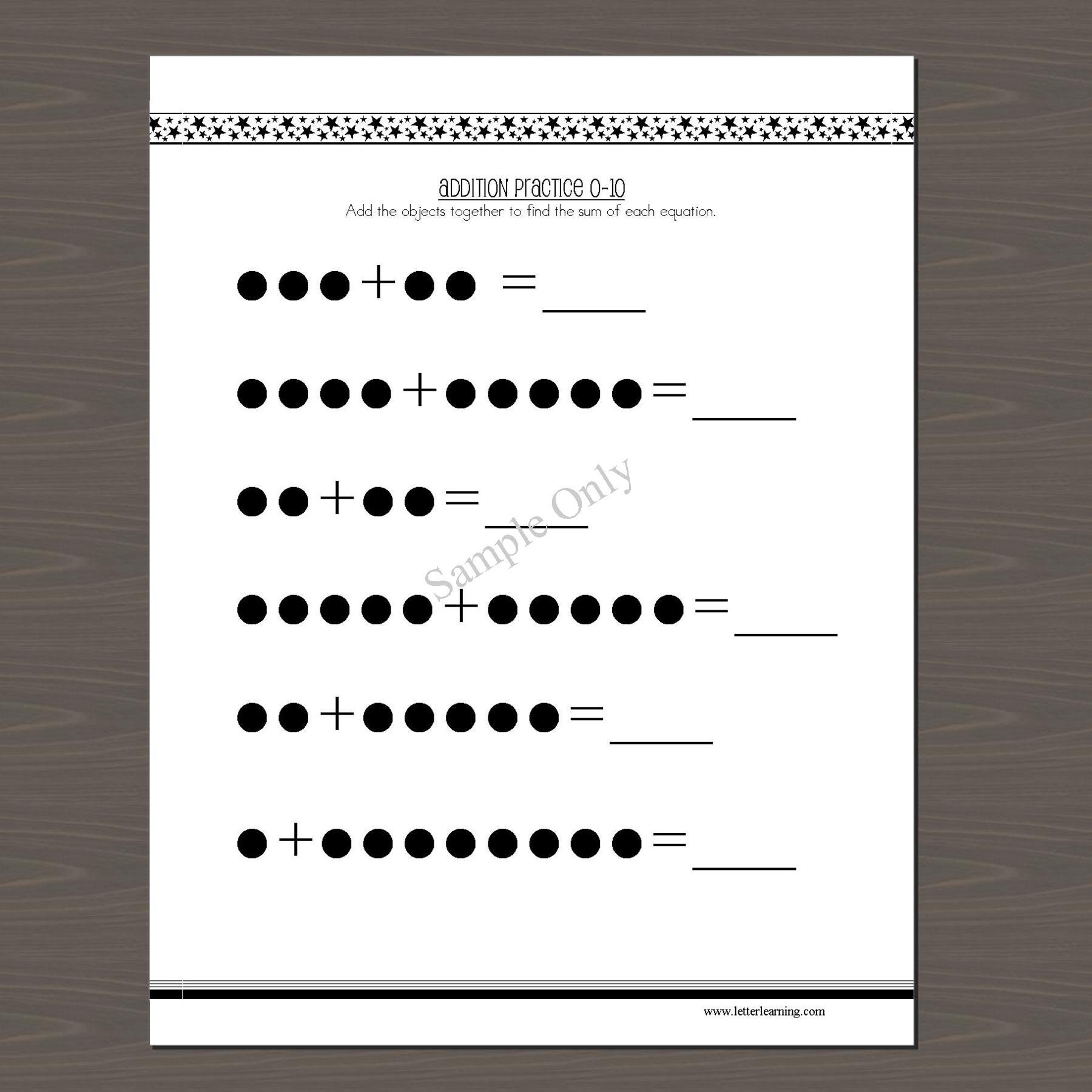 Addition and Subtraction Practice for Preschool, Kindergarten, 1st ...