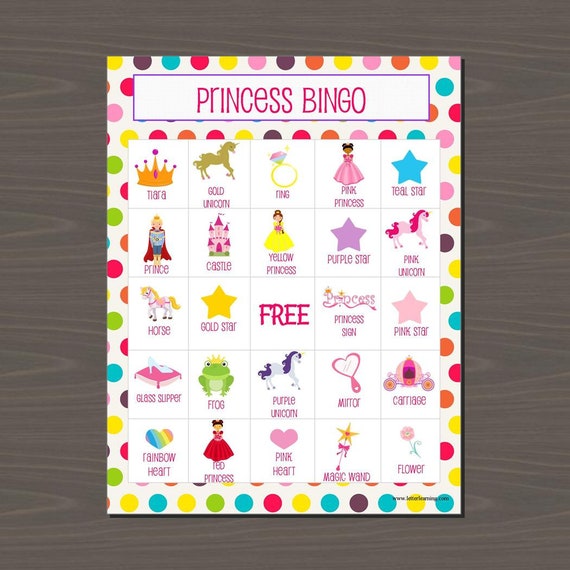 Printable Princess Bingo Cards Amazon.com: 24 Players Birthday Party