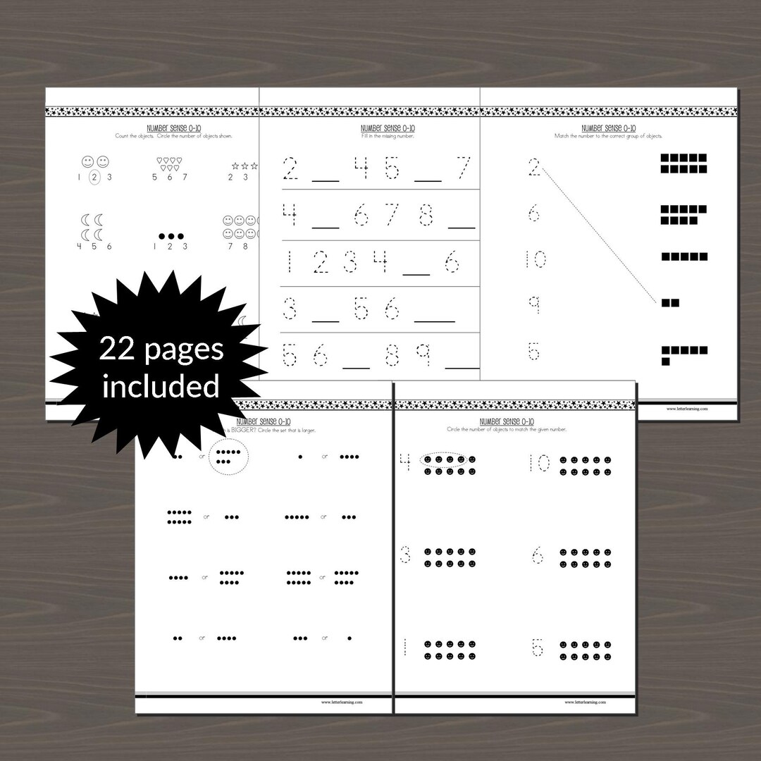 Number Sense for Preschool, Kindergarten, 1st Grade, Beginning Number ...