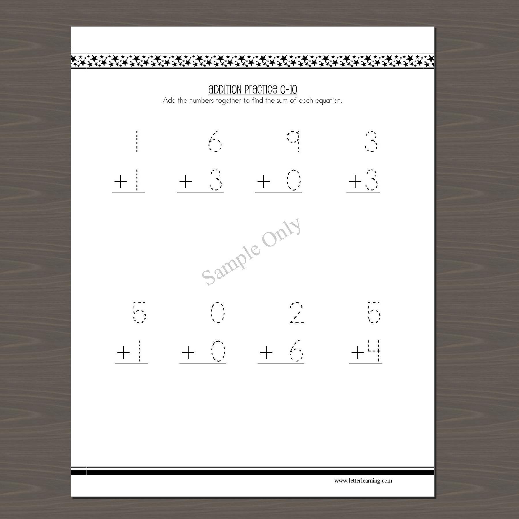 Addition and Subtraction Practice for Preschool, Kindergarten, 1st ...