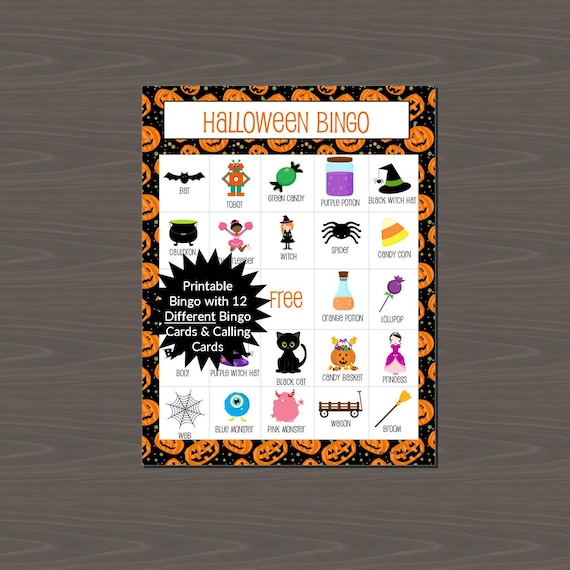 Halloween Bingo Printable Halloween Bingo Fun Bingo Games | Etsy