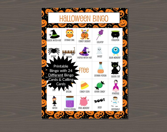 Halloween Bingo CLASS SET 24 Different Halloween Bingo Cards - Etsy