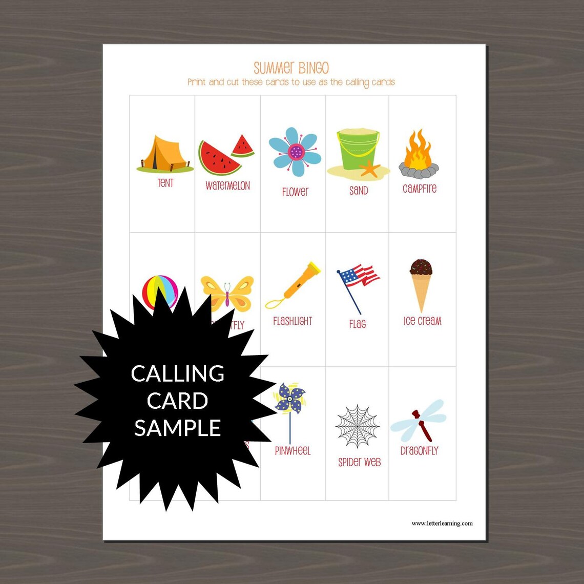Summer Bingo - CLASS SET (24 Different Cards) - Printable Summer Bingo ...