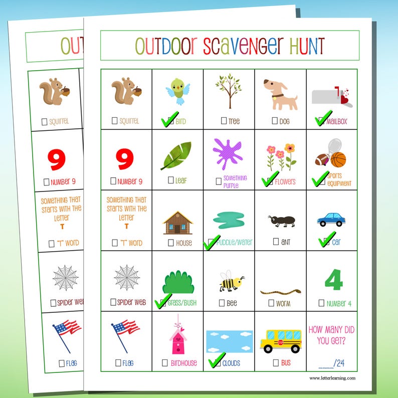 Outdoor Scavenger Hunt for Kids: Fun Family Game (digital Download) - Etsy
