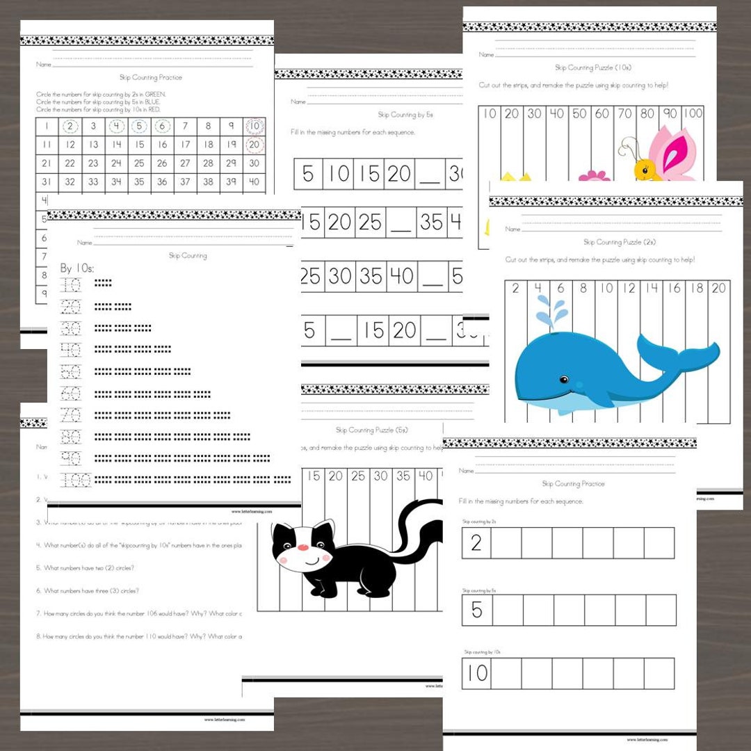 Skip Counting Practice for 2s, 5s and 10s (includes Printable Puzzles ...