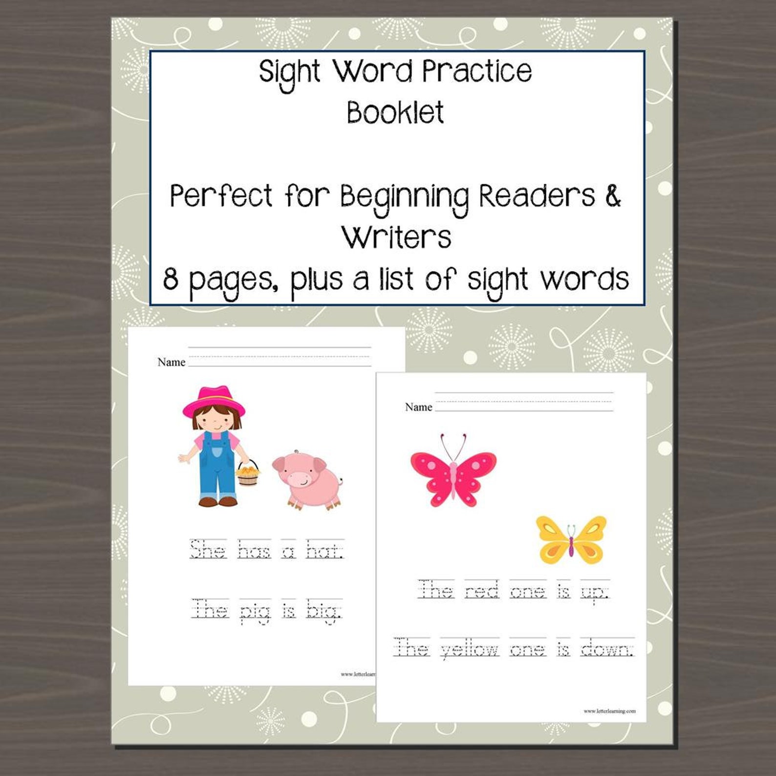 Sight Word Printable, Printable Sight Word Booklet, Kindergarten Sight ...
