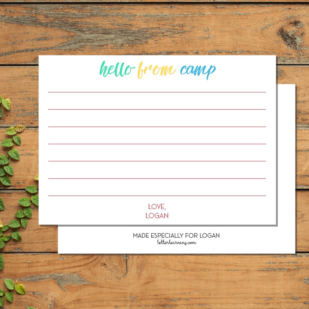 Personalized Camp Note Cards for Kids: Summer Stationery Set - Etsy
