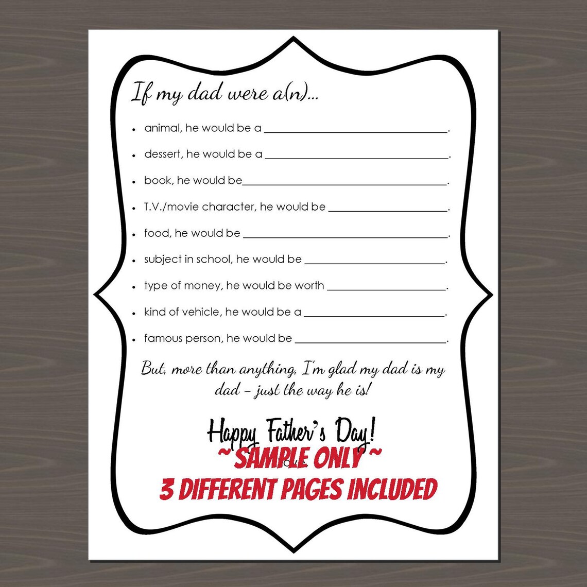 Funny Father's Day Printable, Cute Funny Father's Day Signs for Kids ...