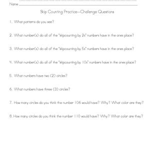 Skip Counting Practice for 2s, 5s and 10s (includes Printable Puzzles ...
