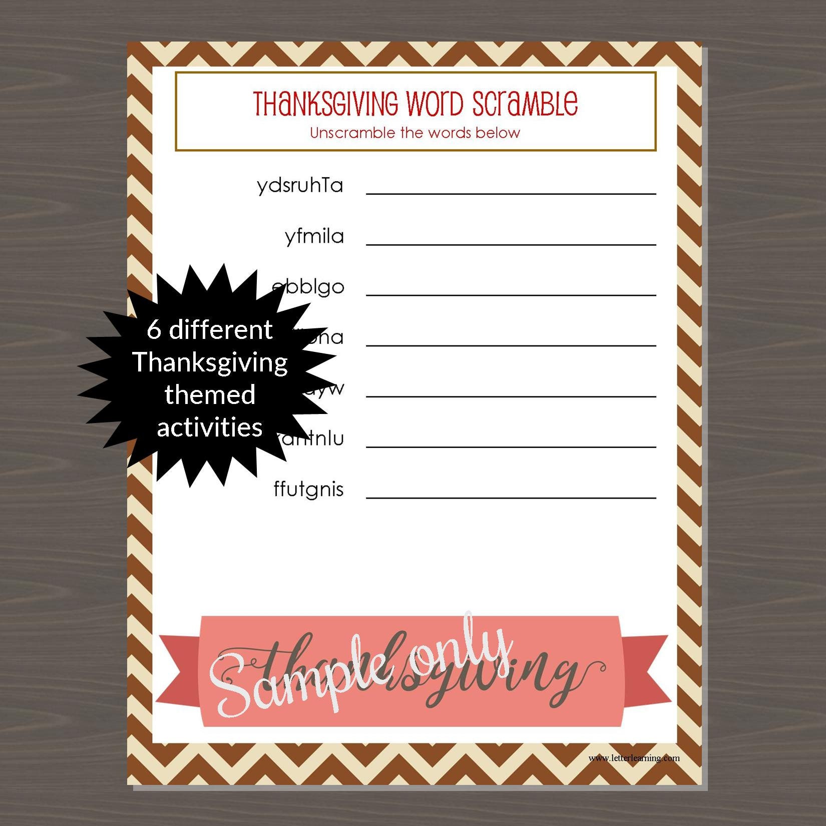Thanksgiving Bingo Class Set and 6 Thanksgiving Activities, Printable ...
