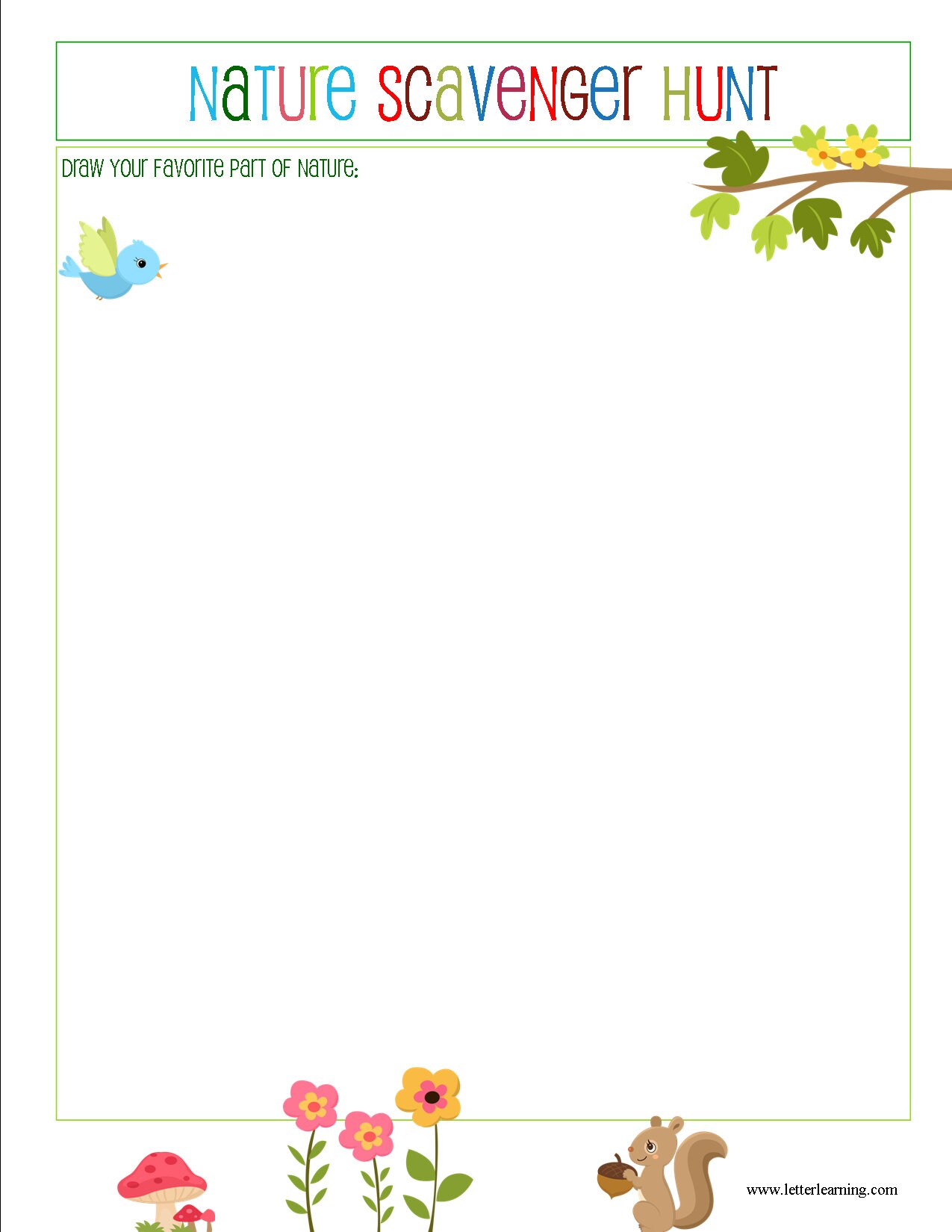 Nature Scavenger Hunt for Kids, Outdoor Scavenger Hunt and Activity ...