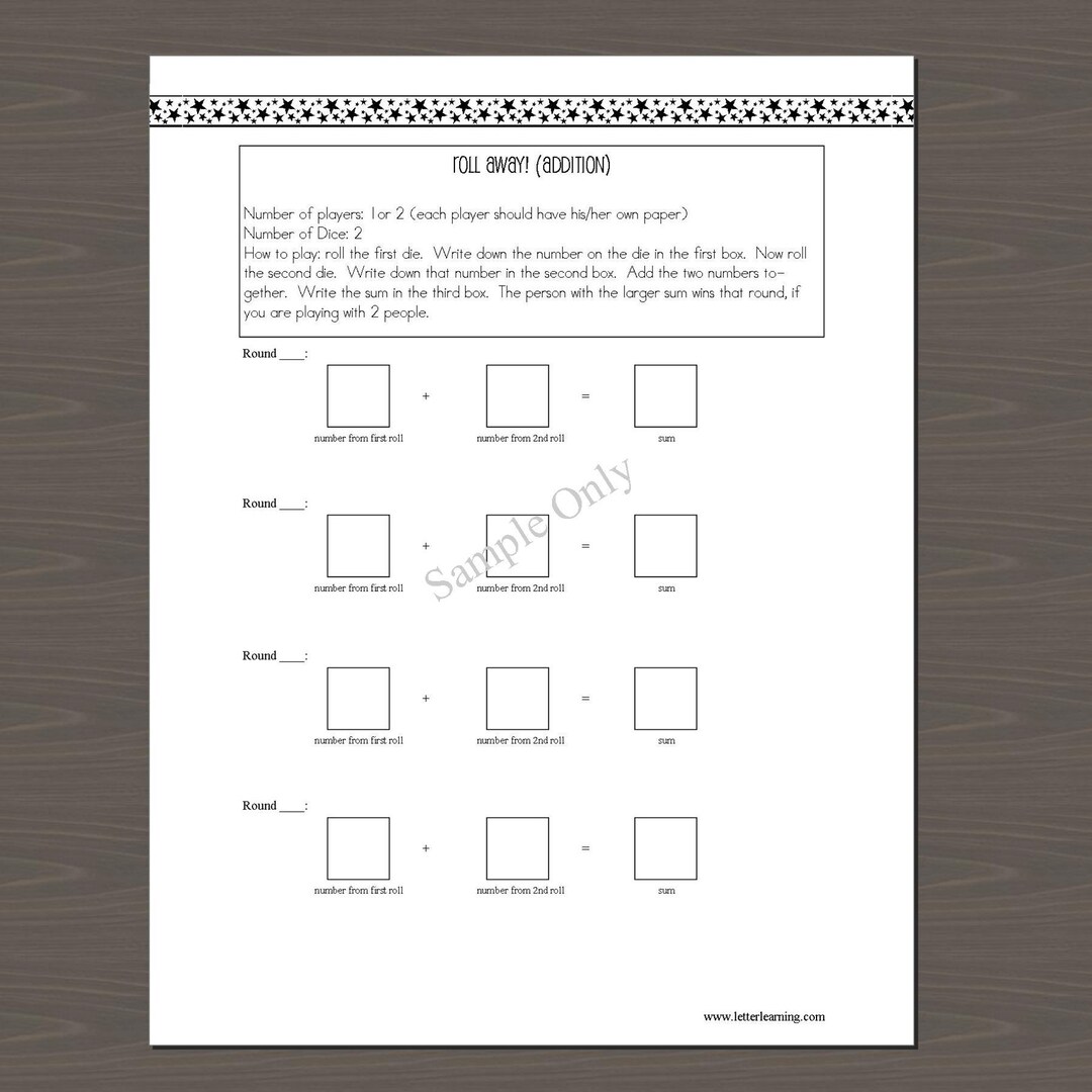 Dice & Card Math Games for Kids: 13 No-prep Activities (PDF) - Etsy