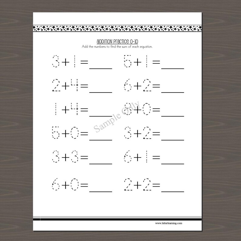 Addition and Subtraction Practice for Preschool, Kindergarten, 1st ...