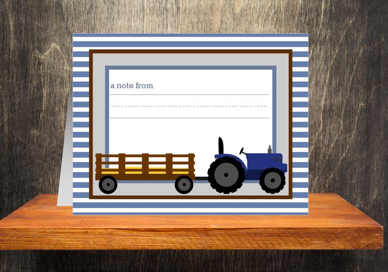 Tractor Lined Thank You Notes, Farm Thank You Notes for Kids With Lines ...