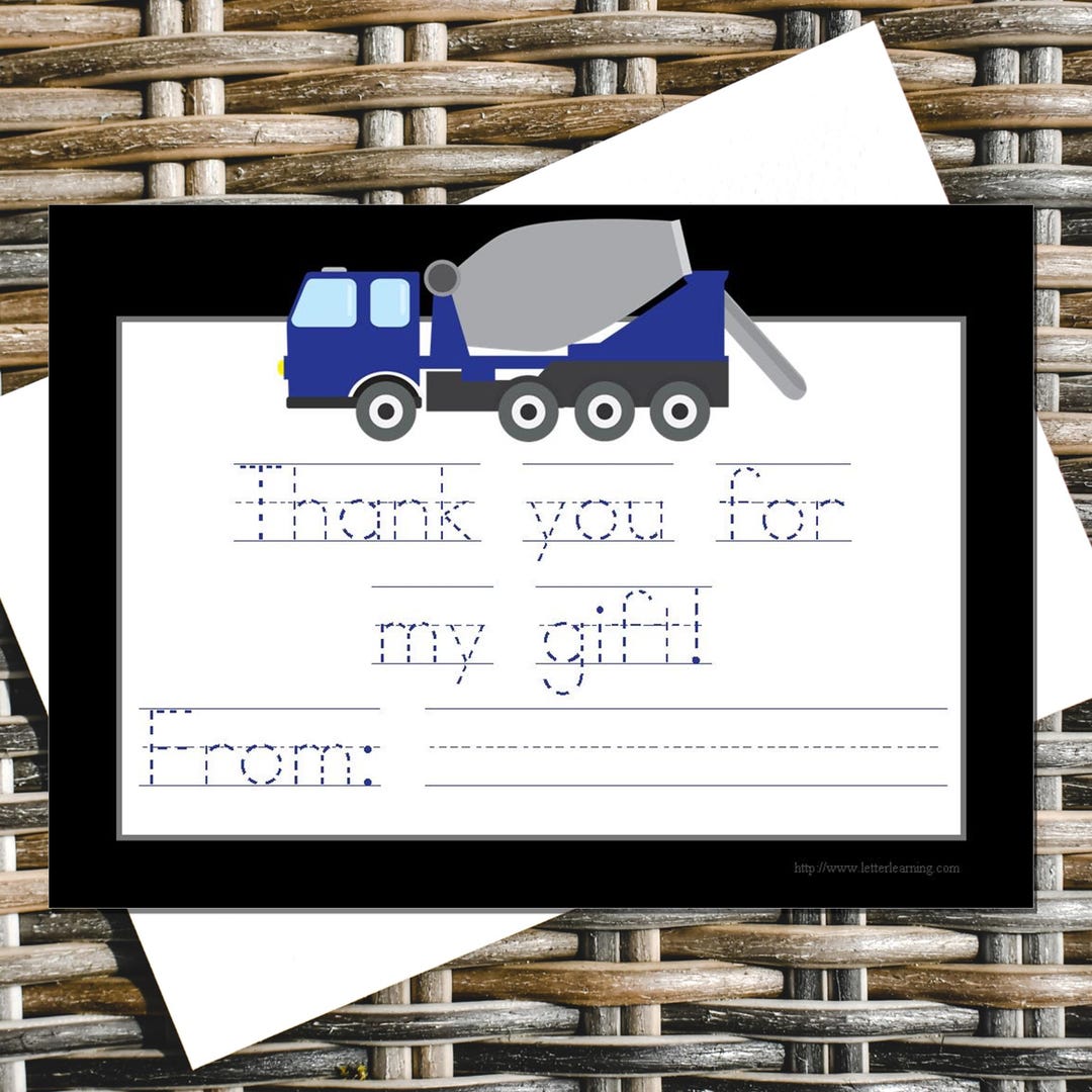 Cement Mixer Truck Thank You Notes: Construction Party Stationery - Etsy
