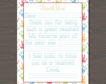 Teacher Appreciation Printable End of Year Letter to Teacher | Etsy