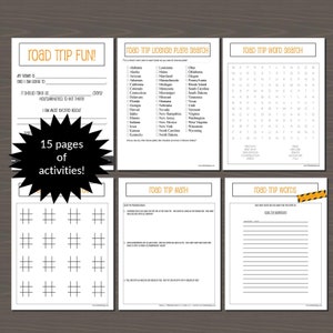 Road Trip Printable Activity Pack, Fun Roadtrip Games, Roadtrip Journal ...
