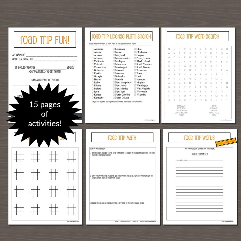 Road Trip Printable Activity Pack, Fun Roadtrip Games, Roadtrip Journal ...