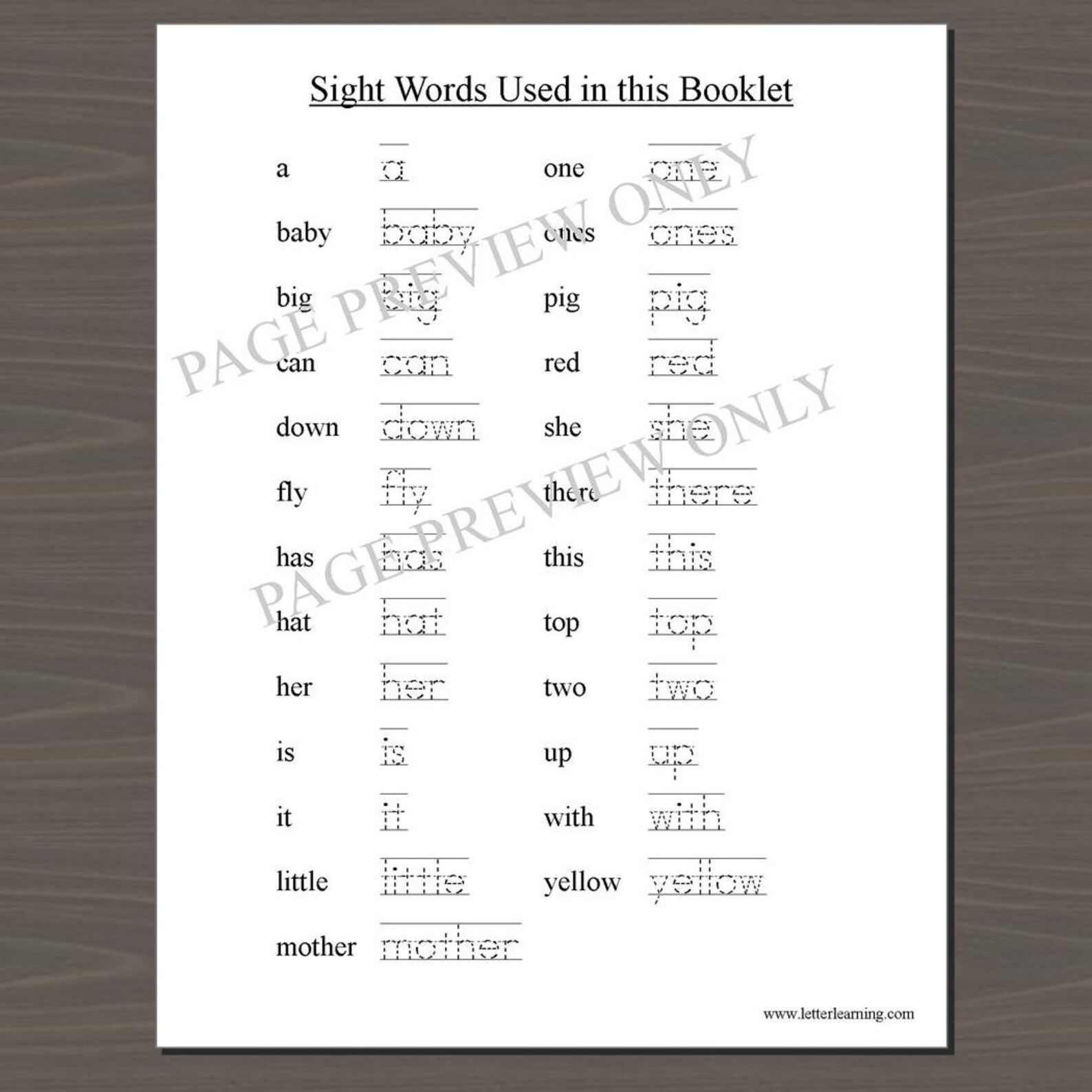 Sight Word Printable, Printable Sight Word Booklet, Kindergarten Sight ...