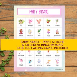 Fairy Bingo Game: 12 Printable Boards & Calling Cards (PDF) - Etsy