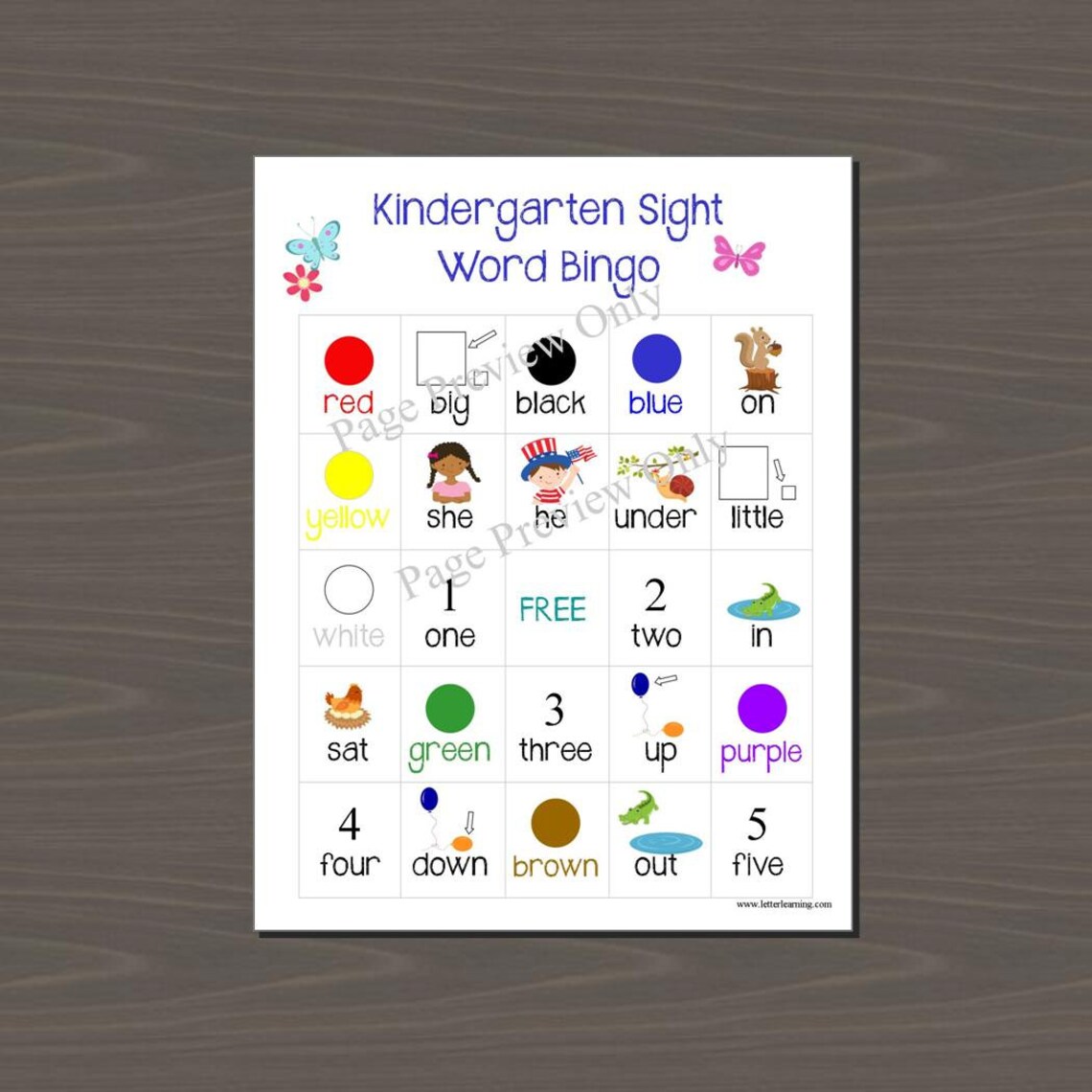 Sight Word Bingo Printable You Print Sightword Bingo Class | Etsy