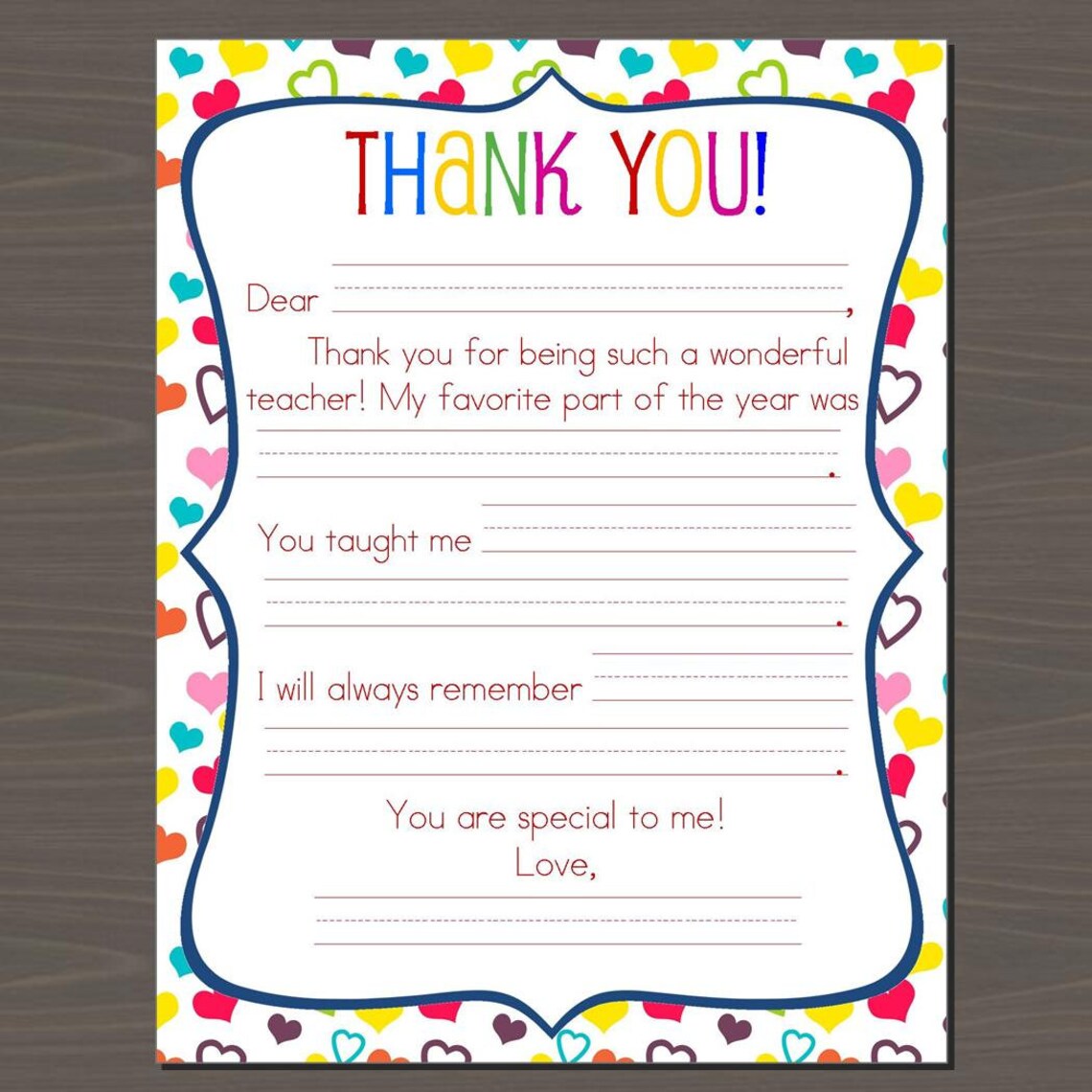End of Year Letter to Teacher, Letter to Teacher, Teacher Appreciation ...
