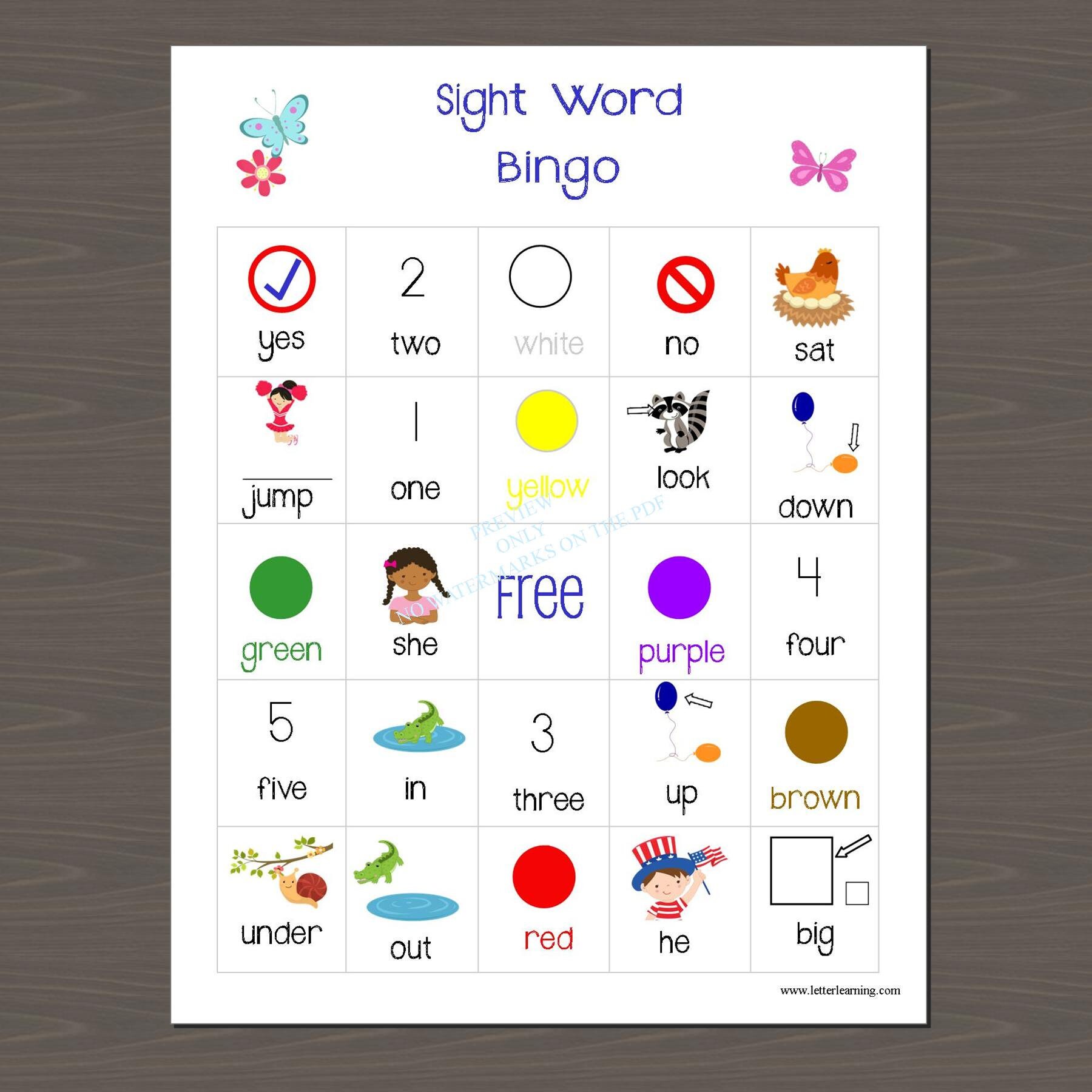 Sight Word Bingo Printable, You Print Sightword Bingo - Class Set (25 ...