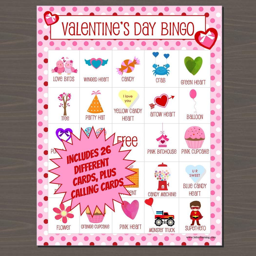 Valentine's Day Bingo - Class Set of Valentine Bingo (instant Download ...