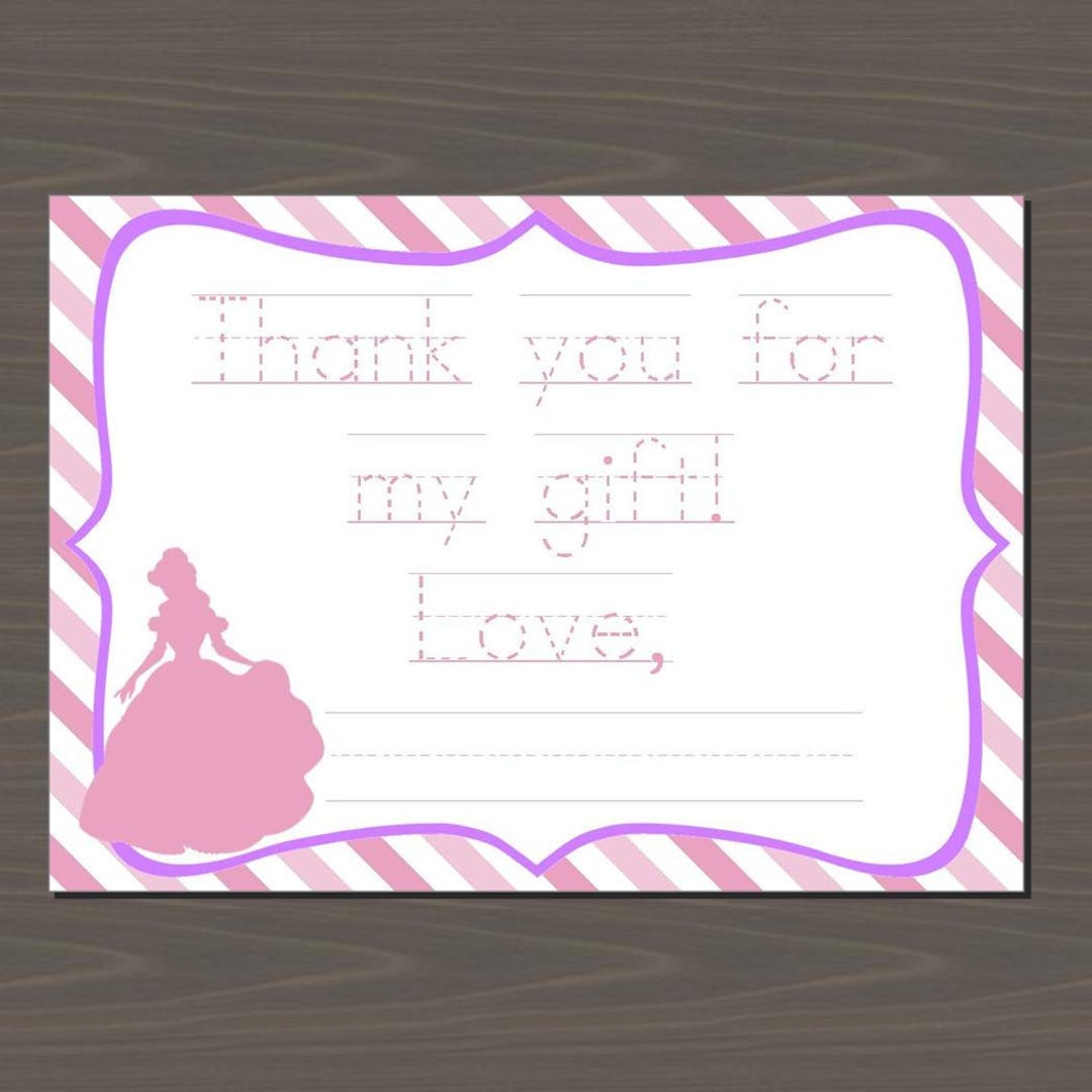 Princess Printable Fill in the Blank Thank You Notes, Personalize With ...