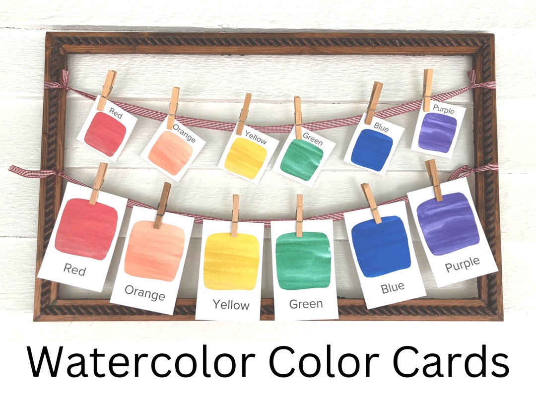 Watercolor Color Flashcards Preschool Color Flashcard Color Flashcards ...
