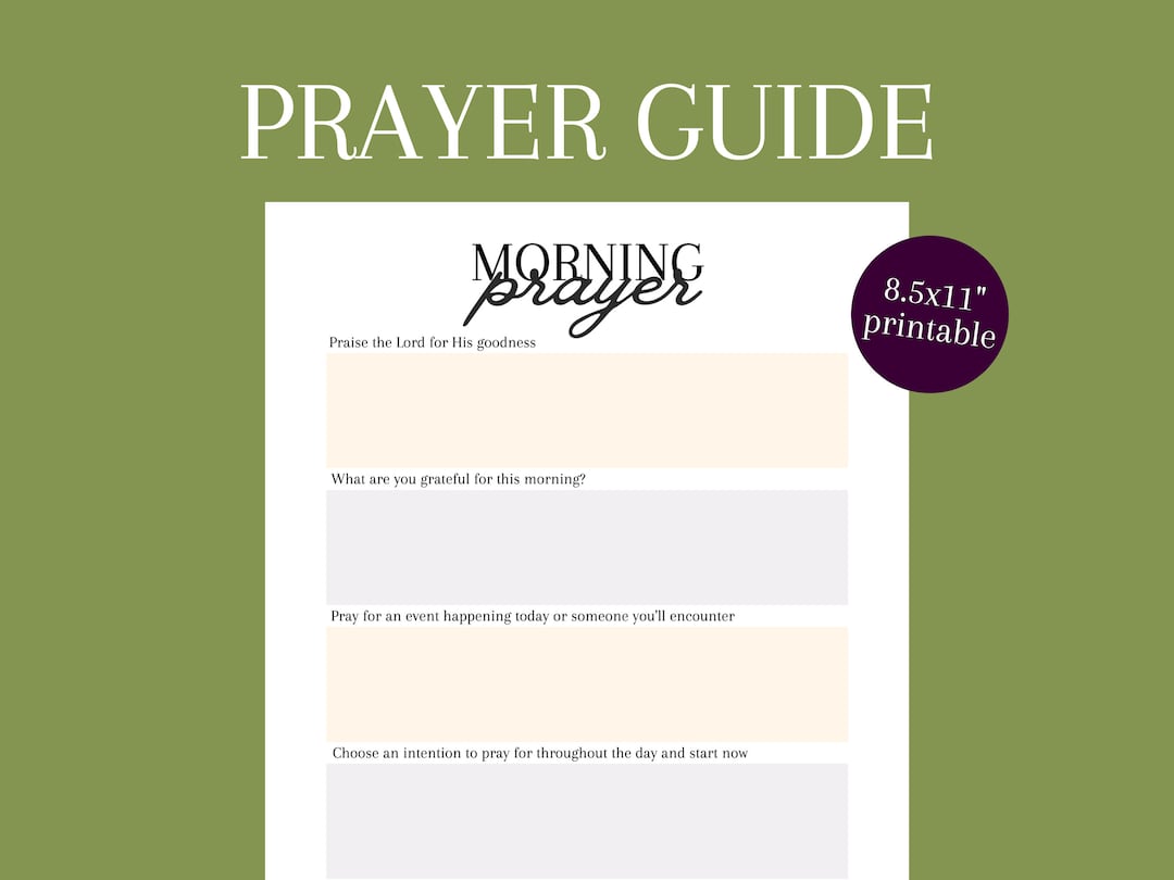 Morning Prayer Printable Digital Prayer Journal Printable Prayer Guide ...