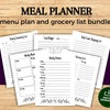Weekly Meal Planning Printable Minimalist Meal Planner Bundle Printable ...