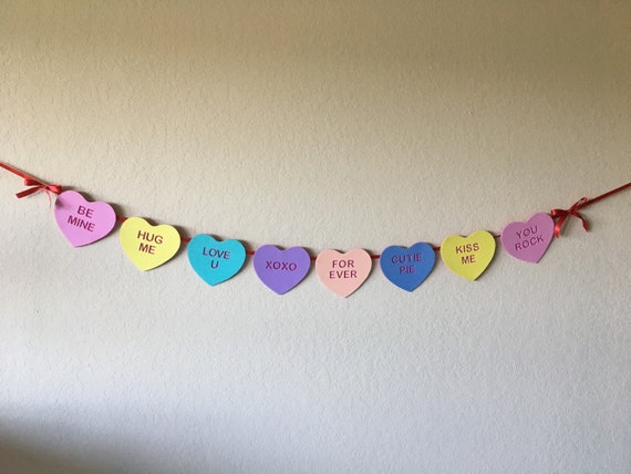 Candy Conversation Heart Banner | Etsy