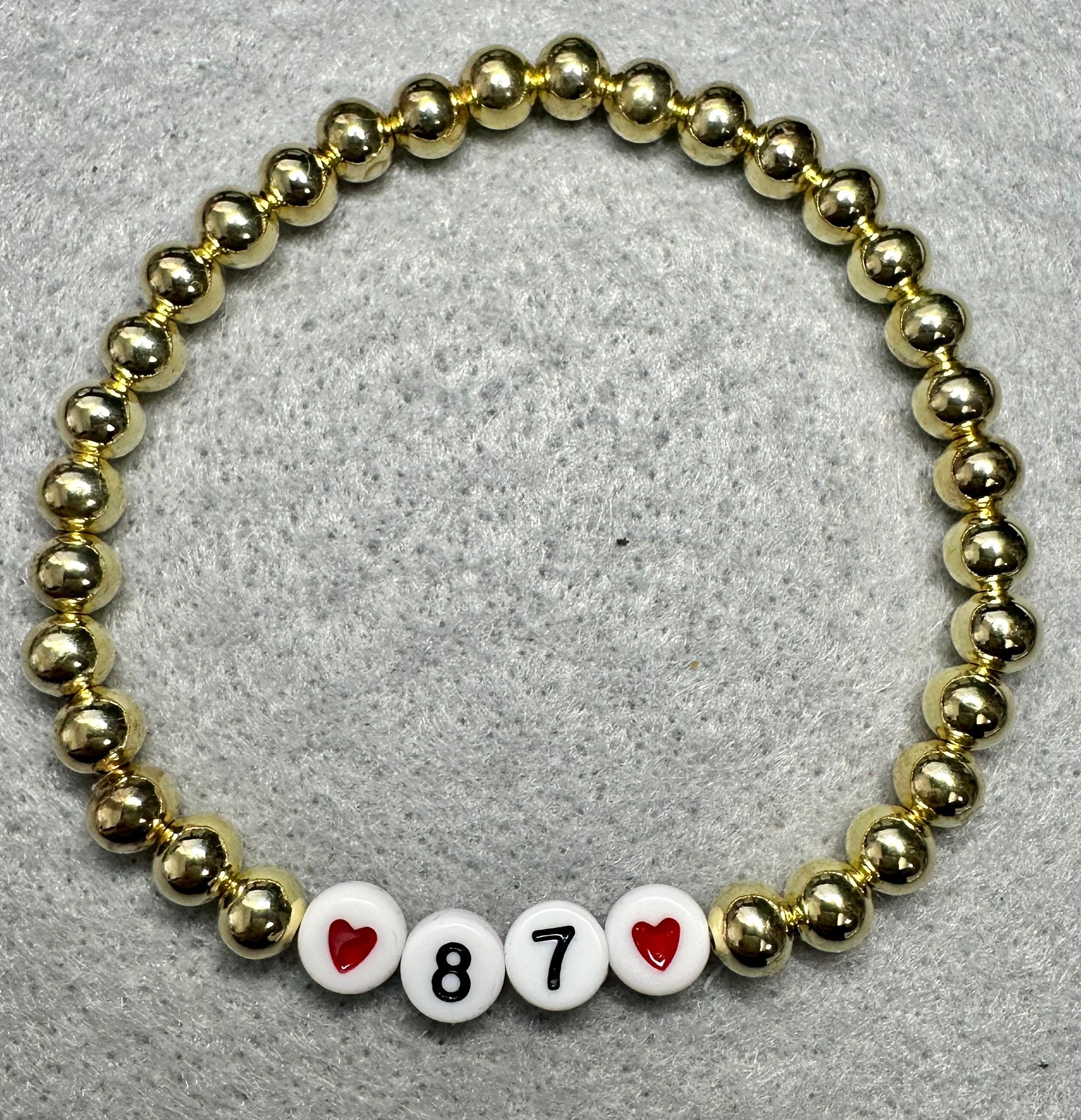TS 87 With Hearts Gold Bead Friendship Bracelet Dupe - Etsy