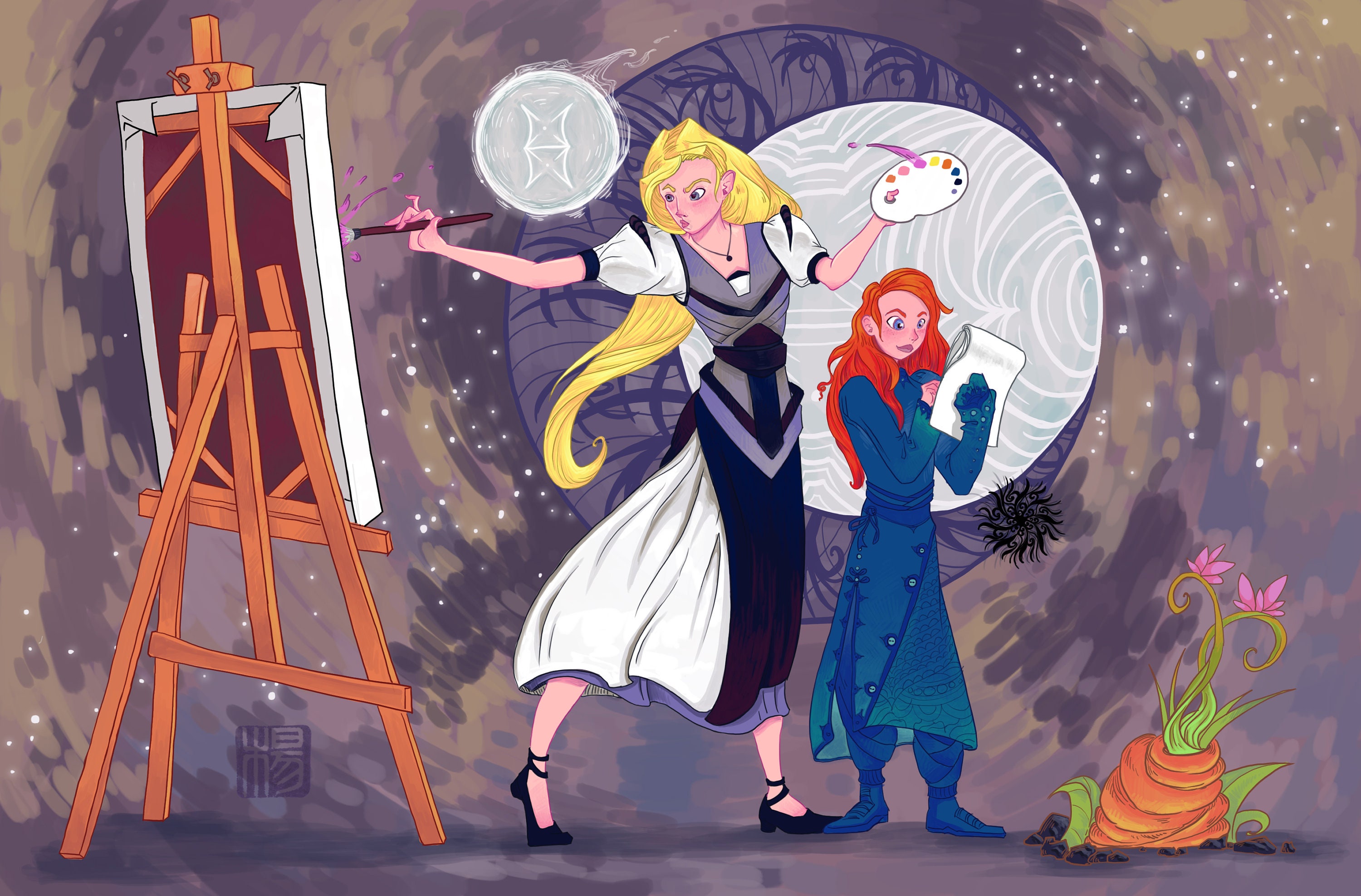 Shallan and Sarene Painting Together Print - Etsy