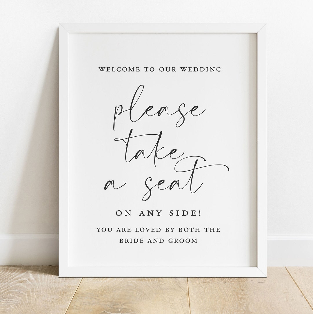 Pick a Seat Sign A4 Wedding Welcome Sign Please Take a Seat Sign ...