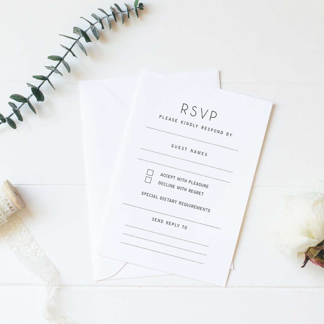 Set of RSVP Cards | Blank RSVP Cards | Write Your Own Invitation ...