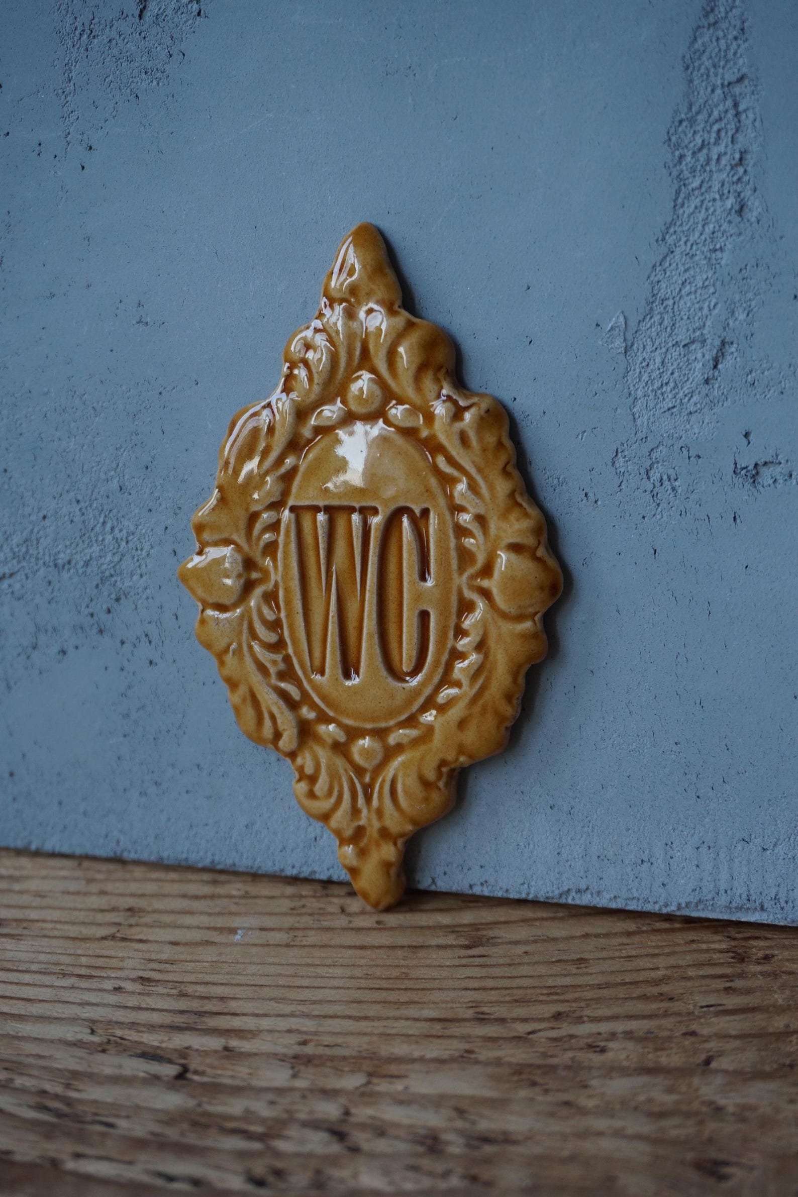Handmade Ceramic WC Door Sign: Vintage Style Bathroom Decor - Etsy