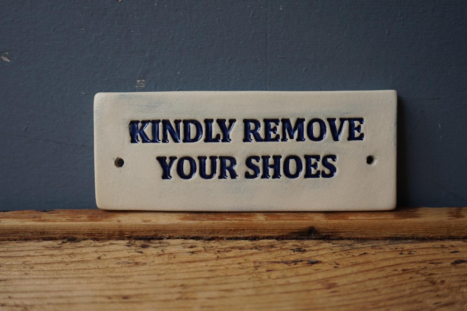 KINDLY Remove Your Shoes Sign / Ceramic Sign / Door or Wall | Etsy