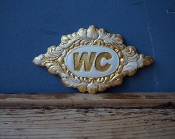 WC Sign / Home Decor / Door Decor / Bathroom Sign / Vintage - Etsy