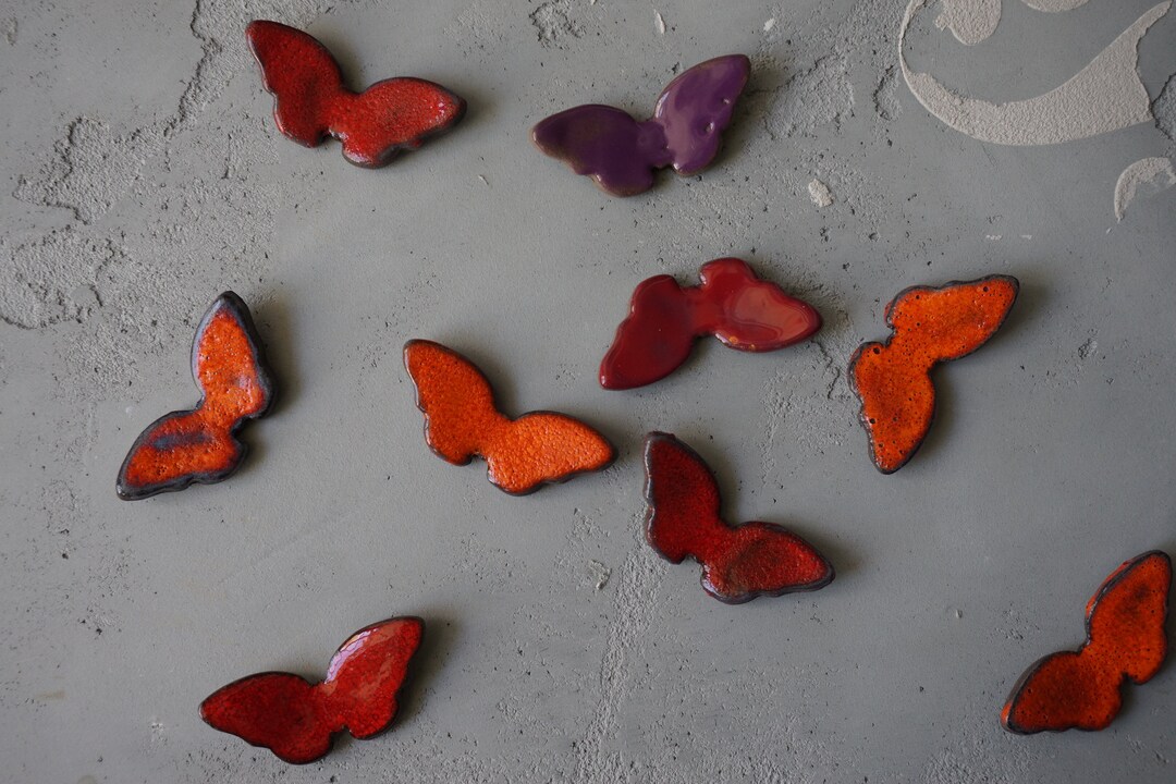 Ceramic Wall Art 10 Ceramic BUTTERFLIES - Etsy