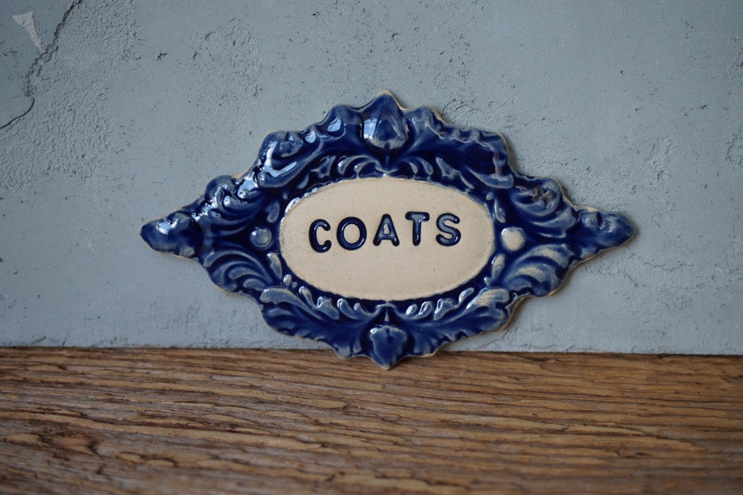 COATS Sign / White Ceramic Sign / Door or Wall Sign - Etsy