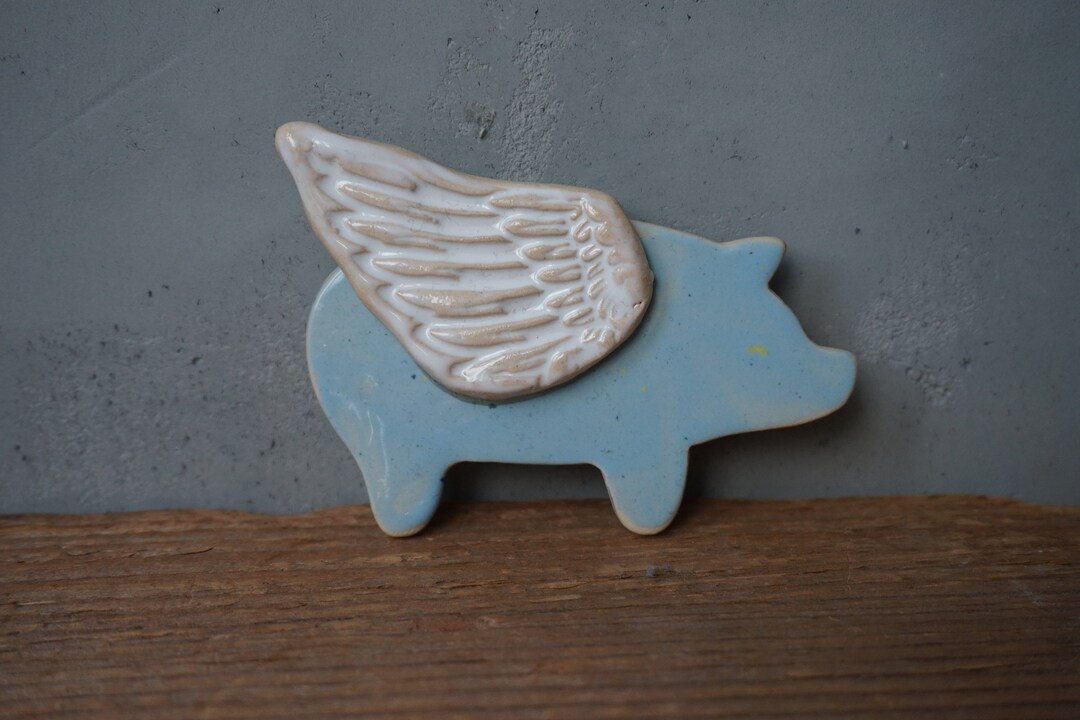 Ceramic Flying Pig Magnet / Pigs Can Fly - Etsy