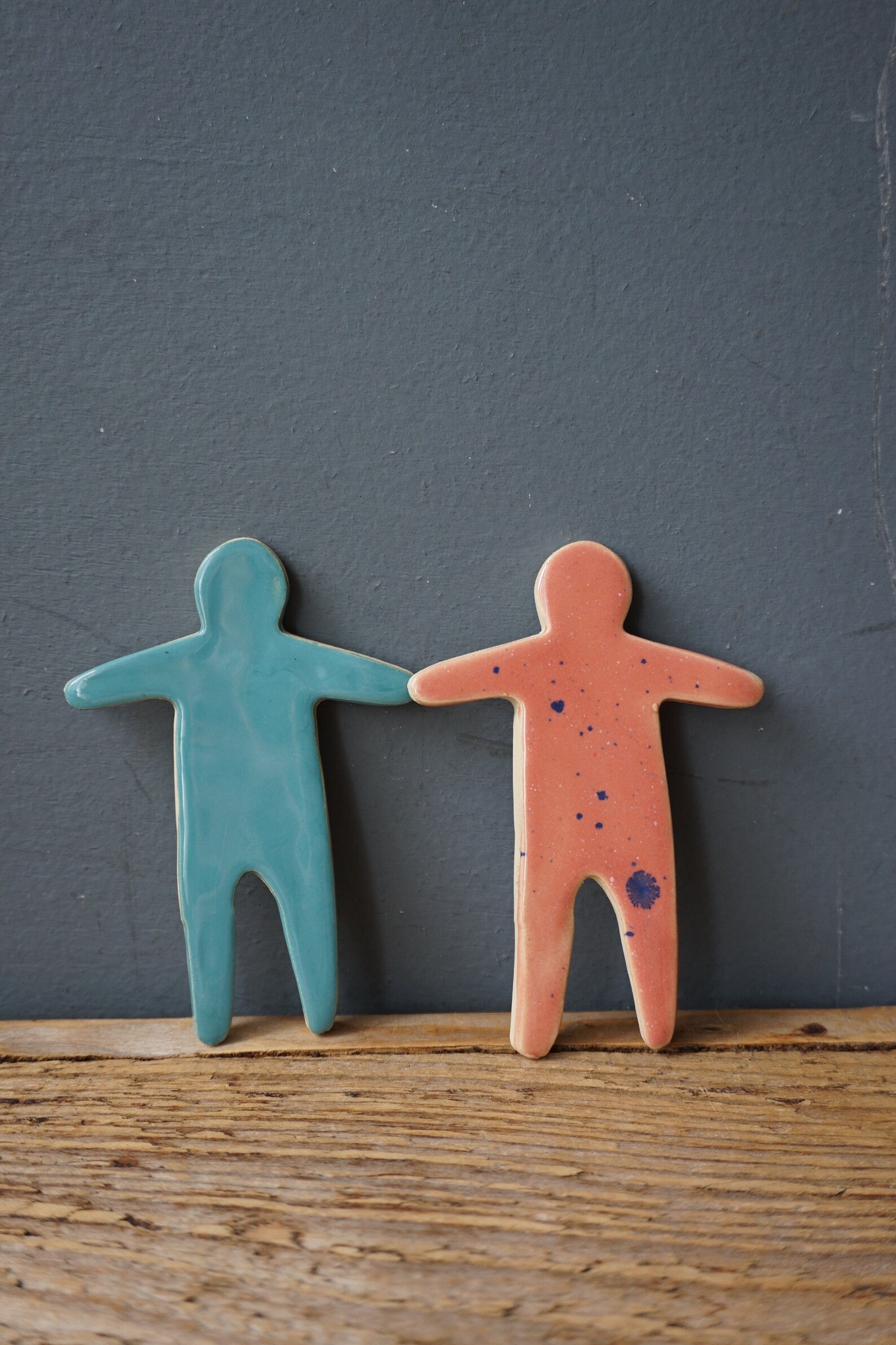 Ceramic Human TILE PAIR / Mosaic tiles / Funny Ornaments / | Etsy