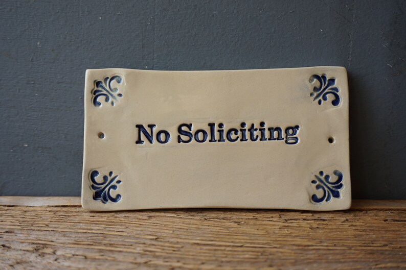 NO SOLICITING Sign / Ceramic Sign / Door or Wall Sign - Etsy
